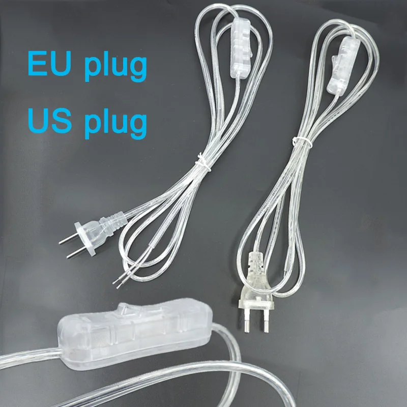 Transparent-AC-Power-extend-Cord-America-European-303-Online-Switch-US ...