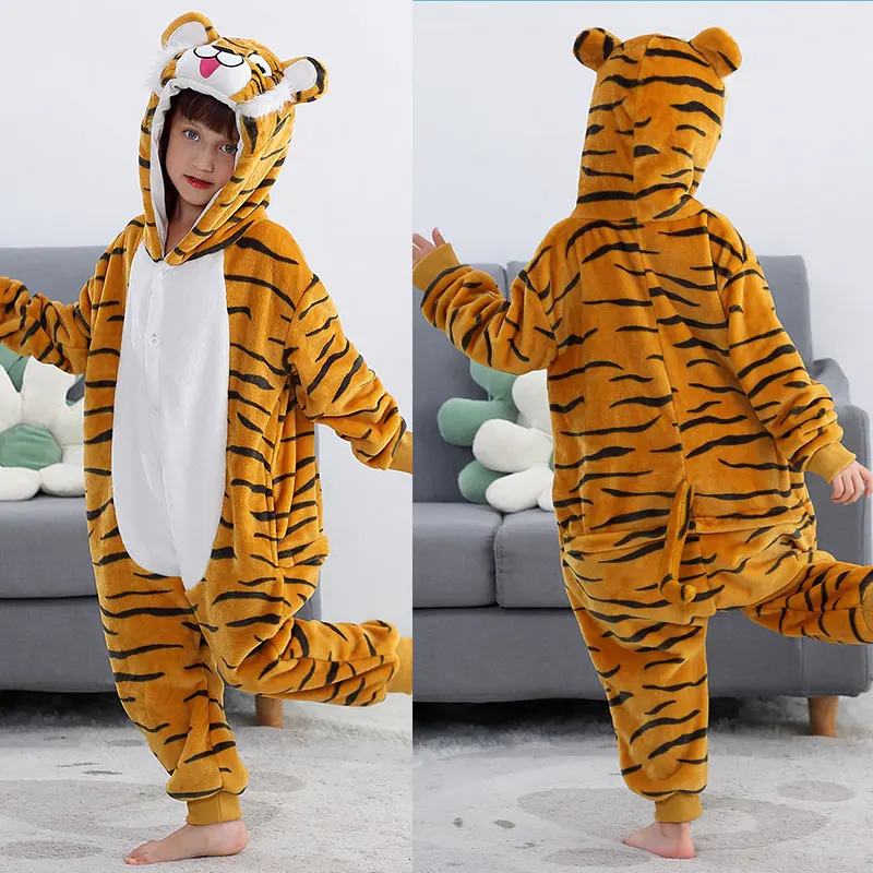 Animal-Tiger-Onesie-Kigurumi-Pajamas-for-Children-Winter-Warm-Pyjamas ...