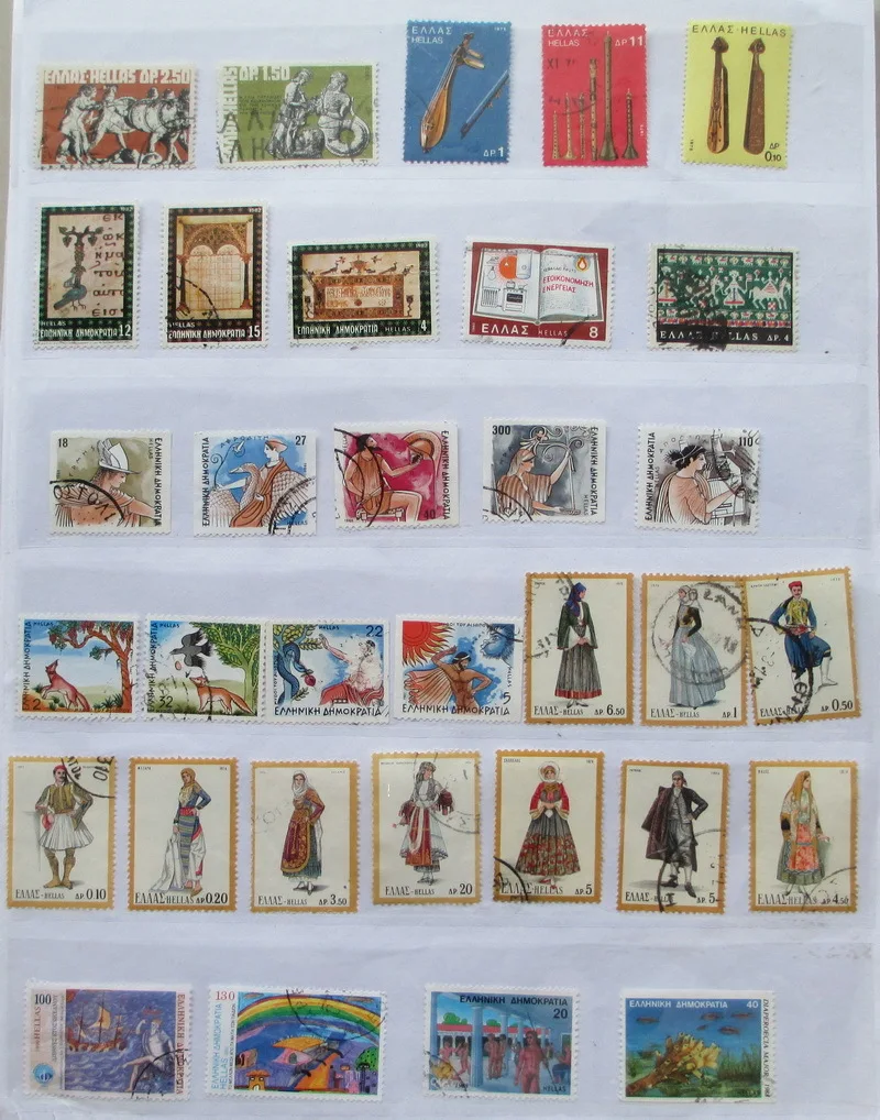 Greek Post Stamps Postage 50 Different Greece Stamps Hellas Real ...