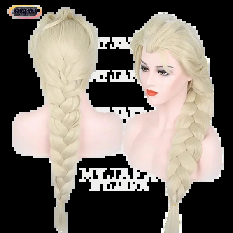 Elsa Wig Queen Princess Long Braid Heat Resistant Synthetic Hair Adult ...