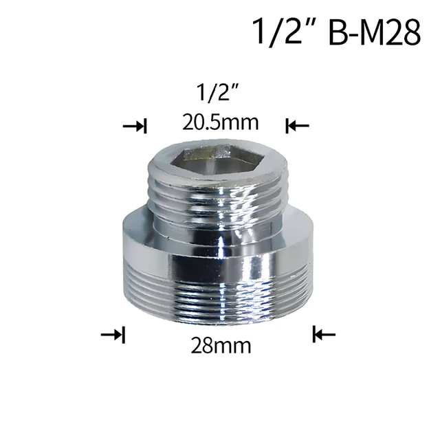 Water Faucet Coupler 1/2 To M16 M18 M20 M22 M24 M28 Thread Connector ...