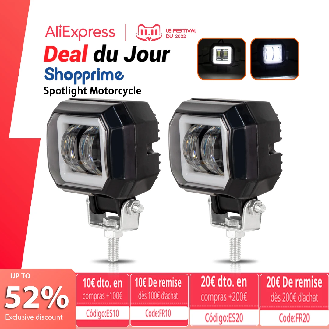 2PCS/1PC Waterproof Square Angel Eyes, LED light, Fog Lamp, Portable ...