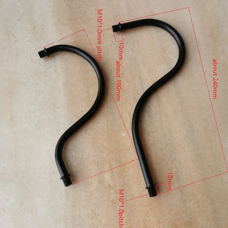 190mm-240mm-black-M10-thread-interrogation-mark-tube-connecting-pipe ...