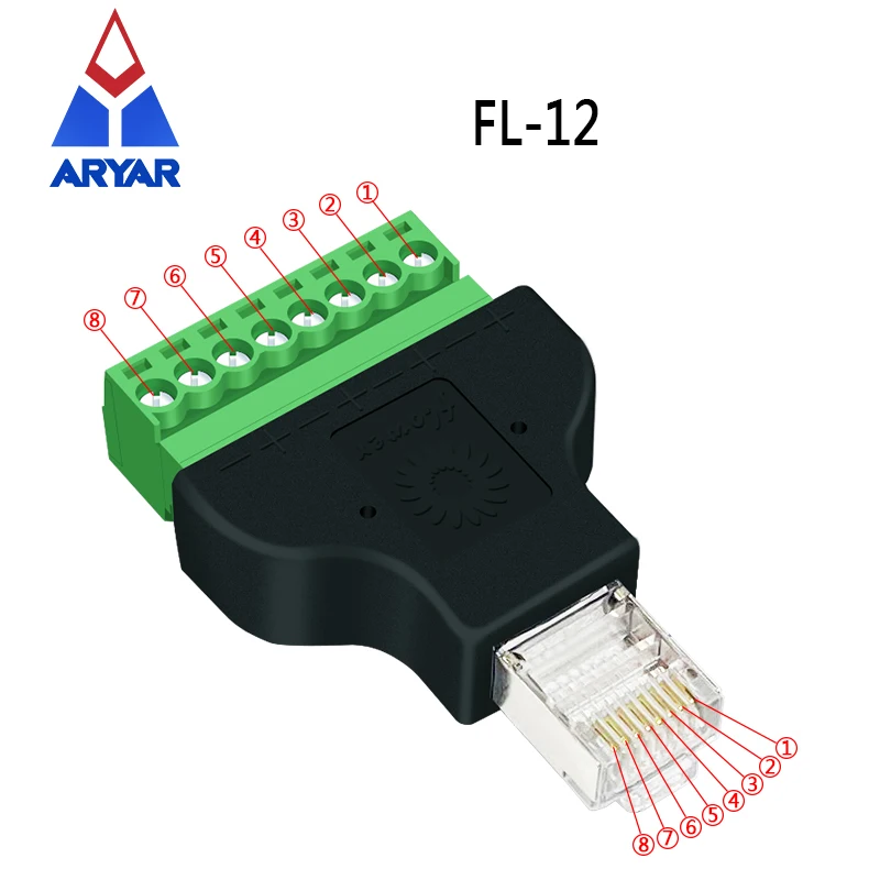 RJ45 connector RJ45 to Screw Terminal Adaptor RJ45 Male to 8 Pin ...