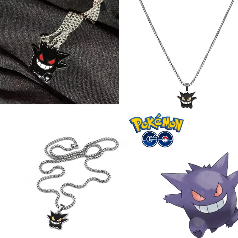 Pokemon Gengar Necklace Cartoon Pendant Necklaces Kid Anime Couple Boy ...