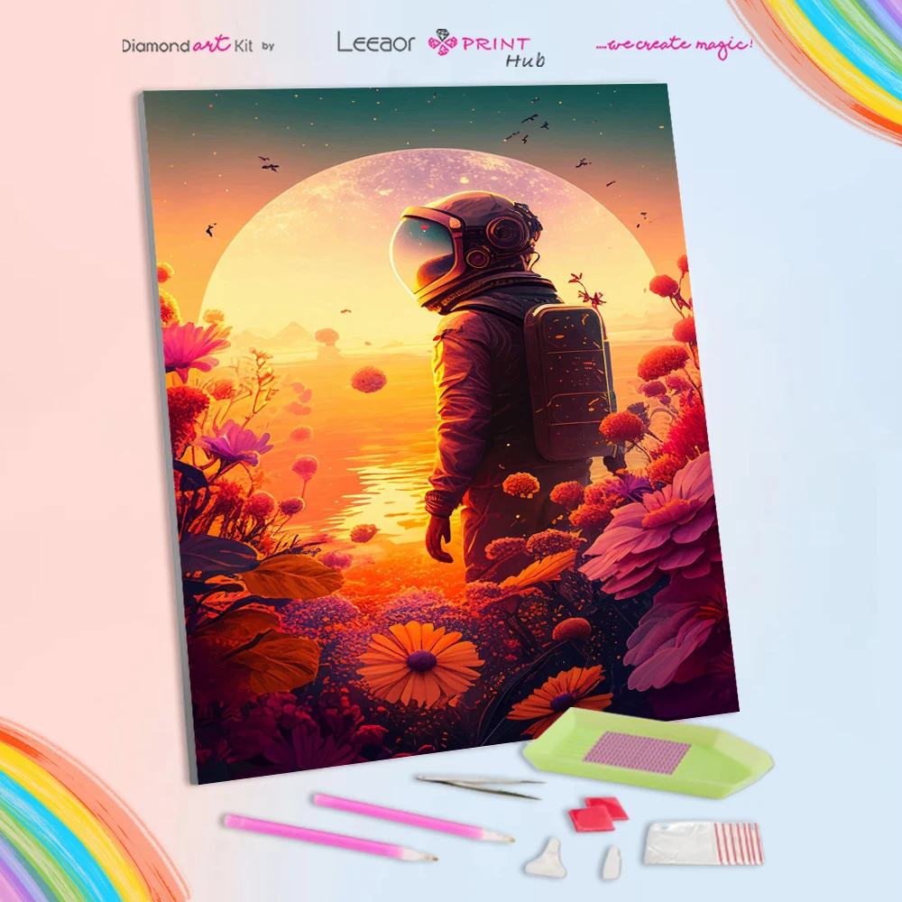 5D-Diamond-Painting-Astronaut-Space-Landscape-Rhinestone-Mosaic ...