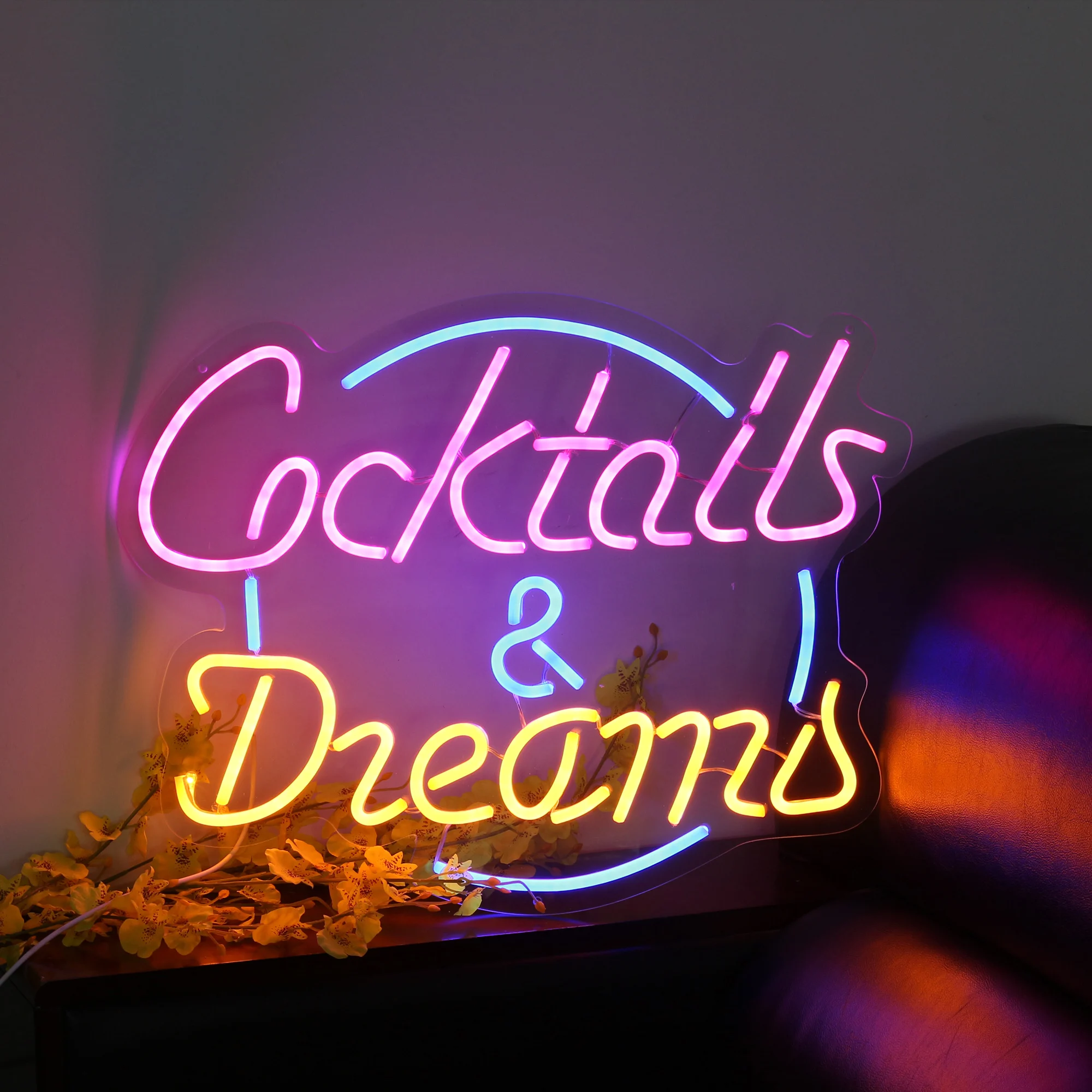Custom neon monochrome/seven-color dazzling RGB lighting effect ...