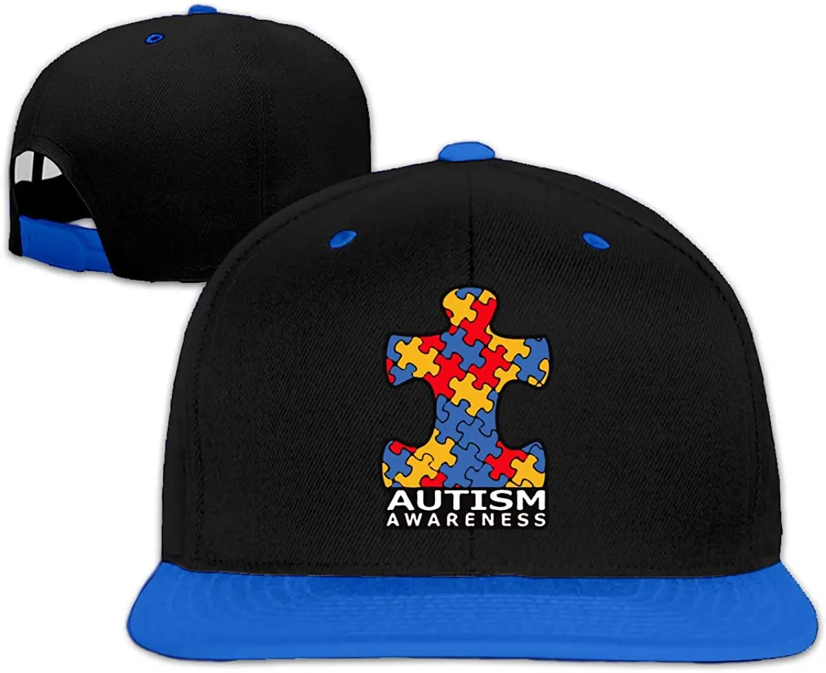 Mens-Womens-Hip-hop-Hats-Autism-Awareness-Puzzle-Piece-Adjustable ...