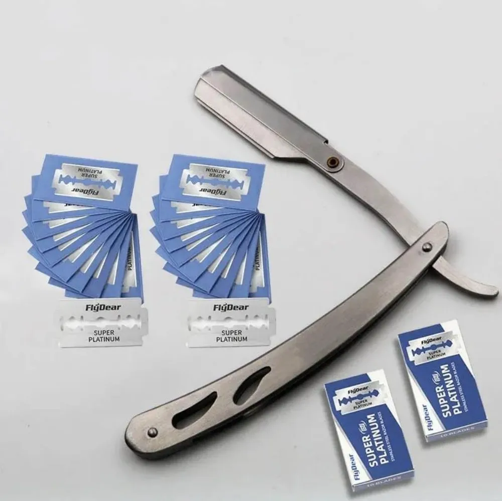 Men-s-shaver-stainless-steel-manual-scraper-blade-folding-shaver-hair ...