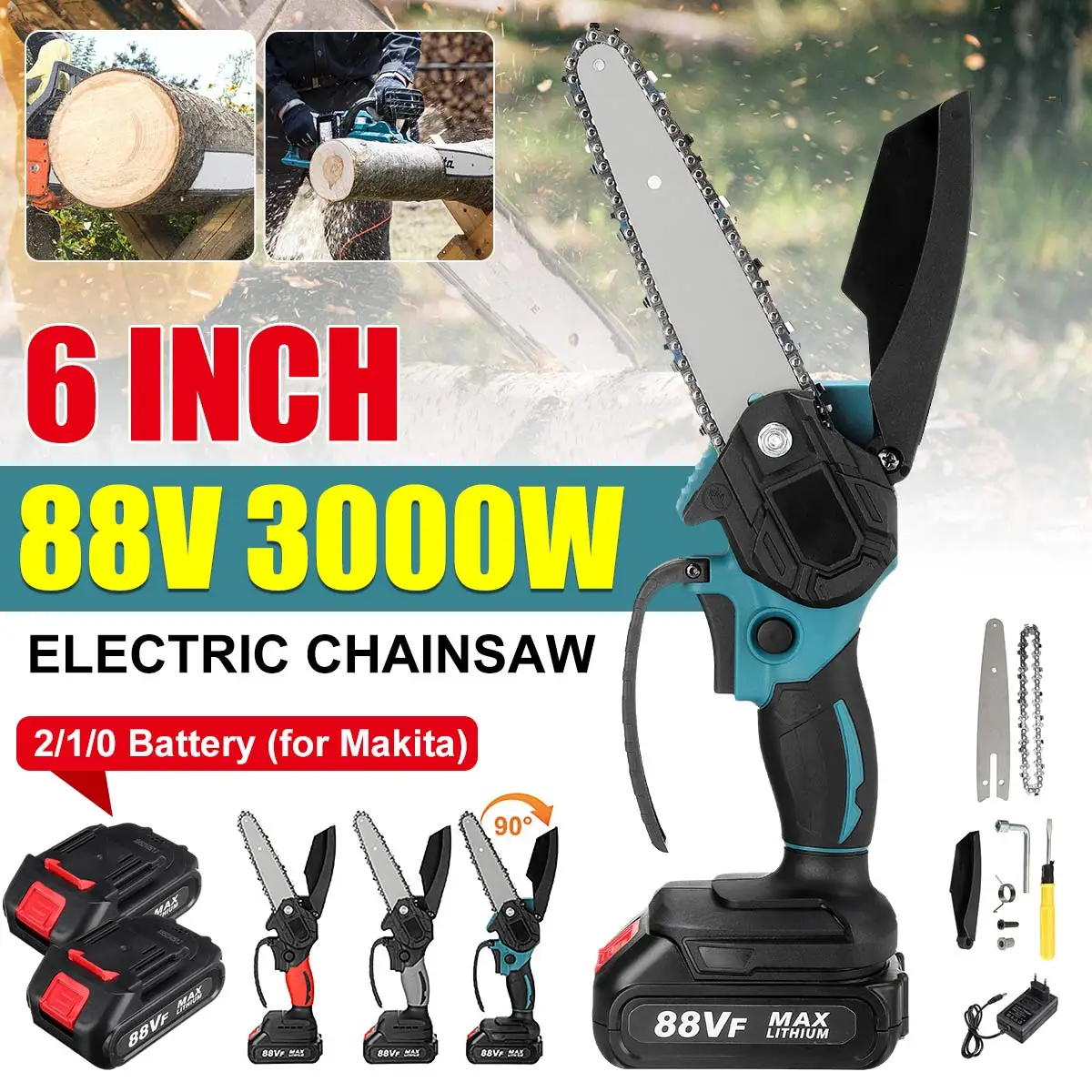 6-Inch-Mini-Electric-Chain-Saw-One-handed-Chainsaw-3000W-Garden-Tree ...