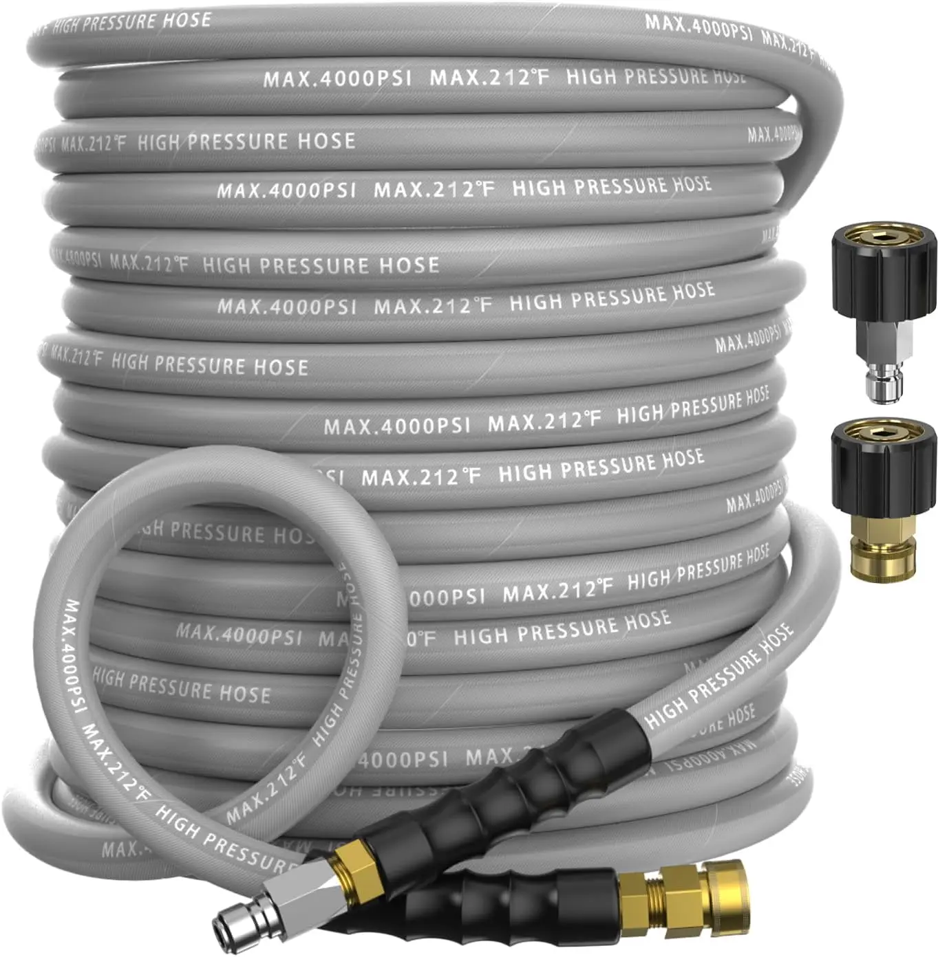 50FT 4000 PSI Pressure Washer Hose, Kink Resistant Steel Braided ...