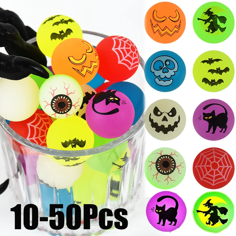 10-50Pcs-Halloween-Bouncing-Balls-Luminous-Pumpkin-Witch-Bounce-Rubber ...