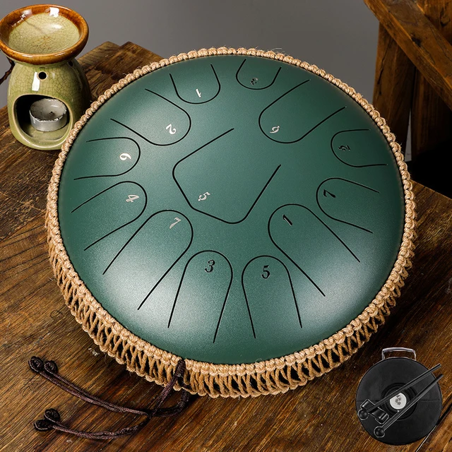 Hluru Professional Glucophone Steel Tongue Drum 12 Inch 13 Notes Tone ...