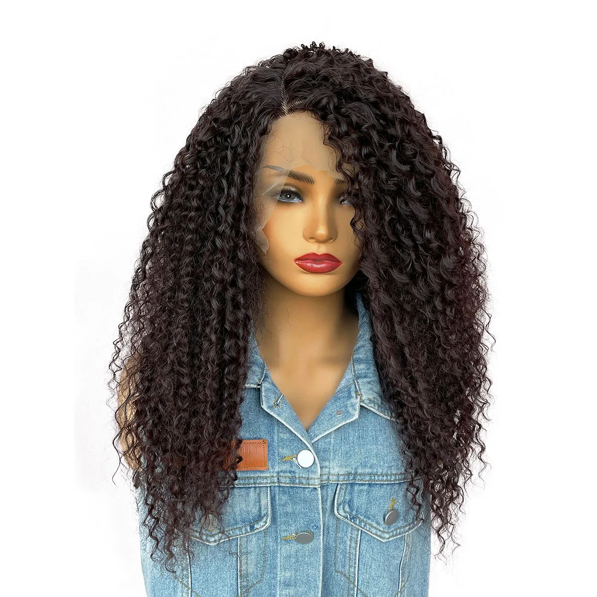 BCHR-Afro-Kinky-Curly-Lace-Front-Wig-Synthetic-Brown-Black-Wigs-for ...