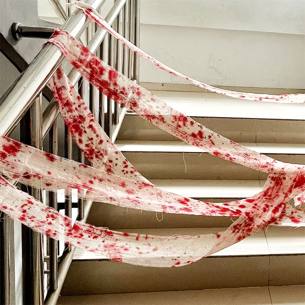 2pcs-3m-Halloween-Bloody-Cloth-Strip-Blood-Gauze-Bandage-Haunted-House ...