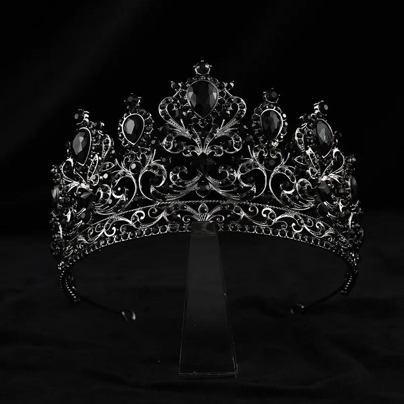 Tiaras-de-novia-de-cristal-negro-Vintage-barroco-para-mujer-coronas-de ...