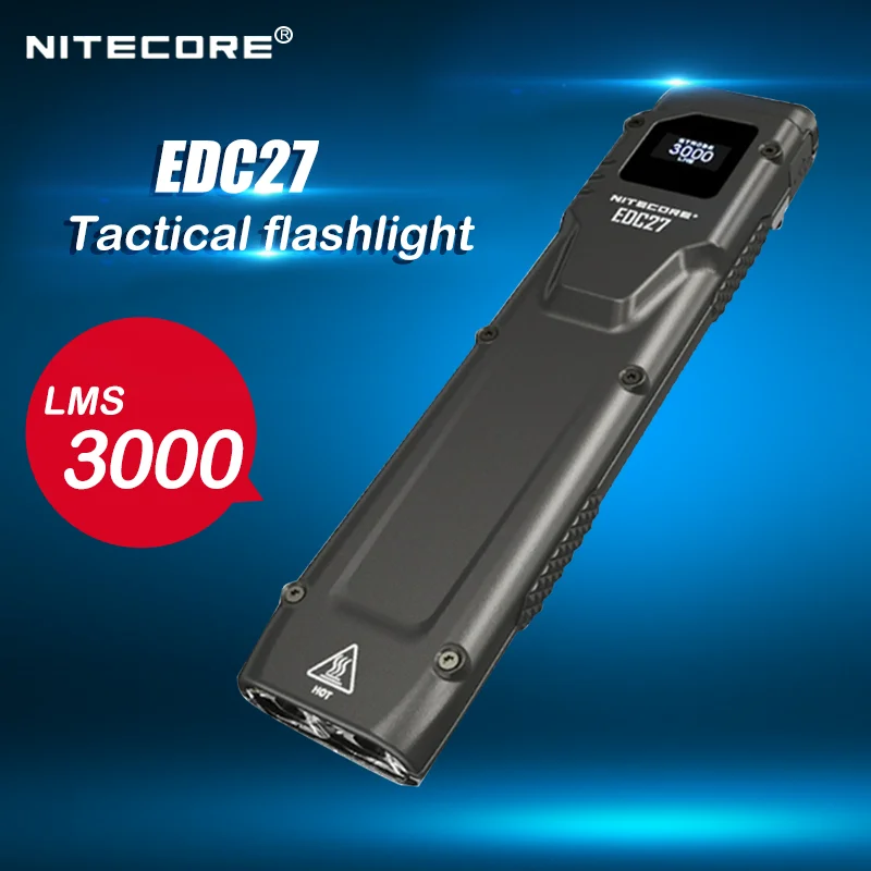 NITECORE EDC27 Flashlight 3000 Lumens 2×Luminus SST40 LED USB C Rechargeable Tactical Flashlight ...