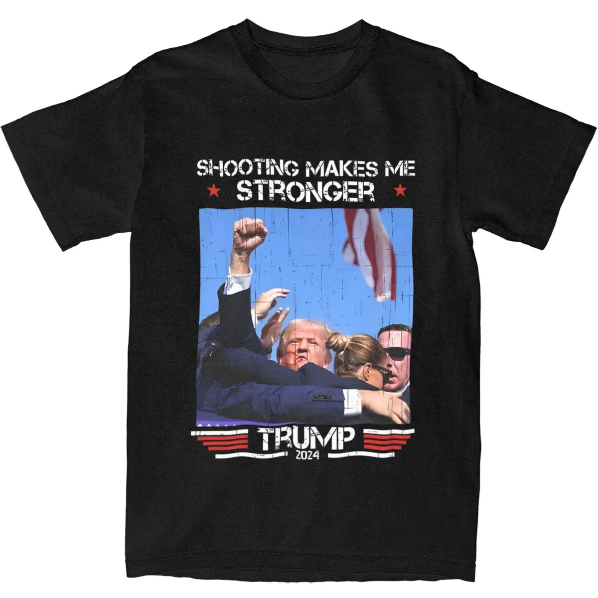 Crazy-Shooting-Makes-Me-Stronger-Trump-2024-T-Shirts-Men-Women-Cotton ...