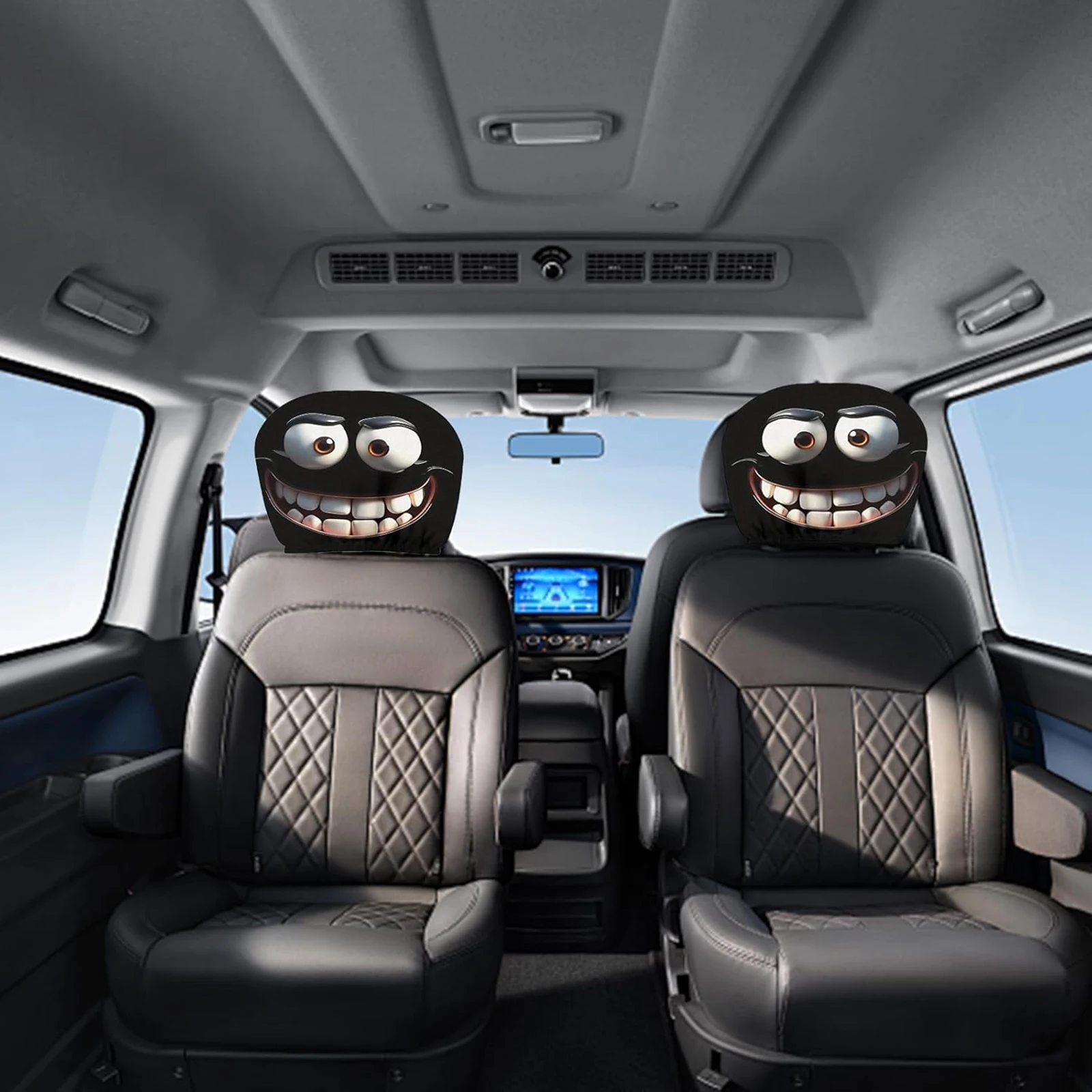 2pcs Car Headrest Covers Stretchy Headrest Protector Universal Car Seat ...