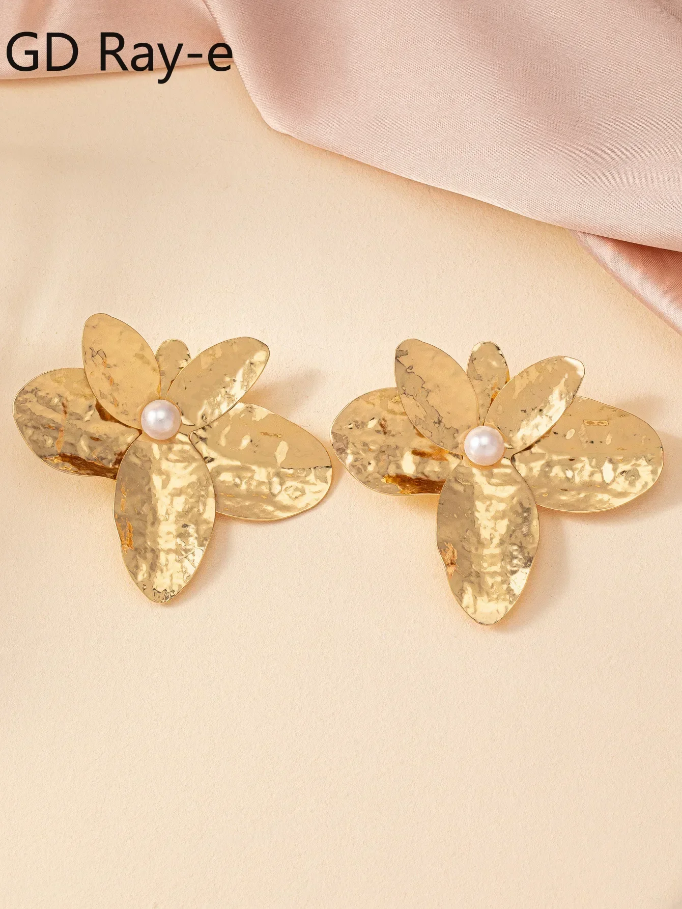 Large-Flowers-Irregular-Alloy-Petals-Earrings-for-Women-Fashion ...