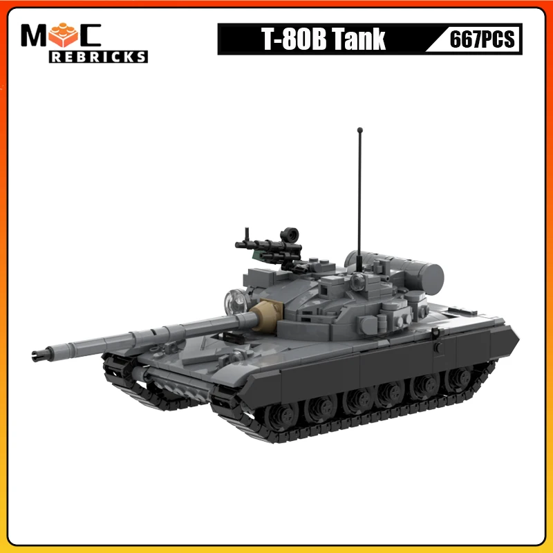Military-Weapons-Army-T-80B-Tank-Track-Armored-Vehicle-Building-Blocks ...
