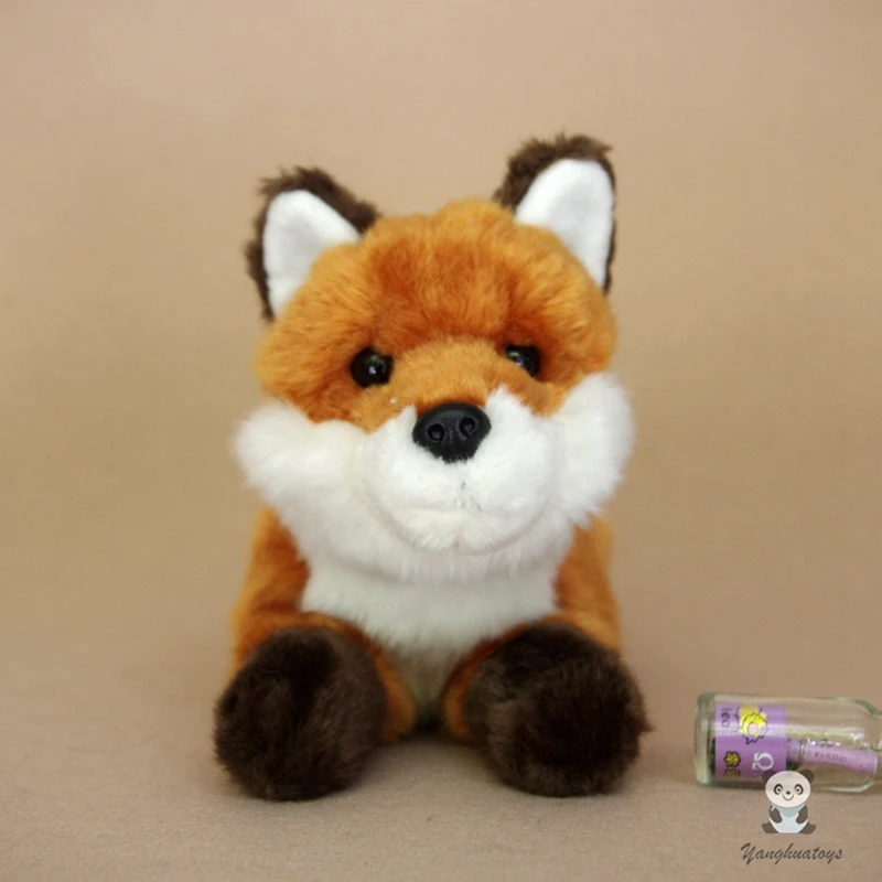 Stuffed Animal Toy Real Life Firefox Dolls Plush Lying Foxes Model Rare ...
