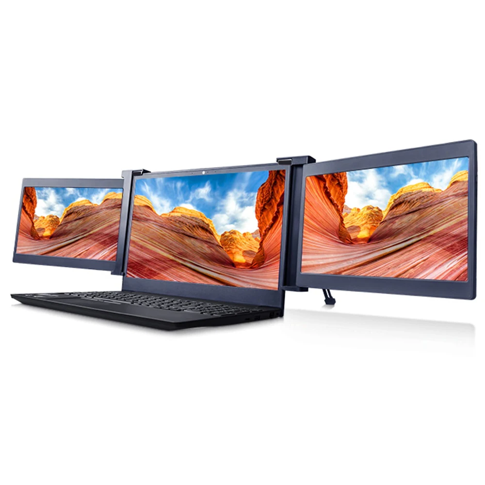 Monitor-de-Triple-pantalla-port-til-de-15-pulgadas-pantalla-de-expansi ...
