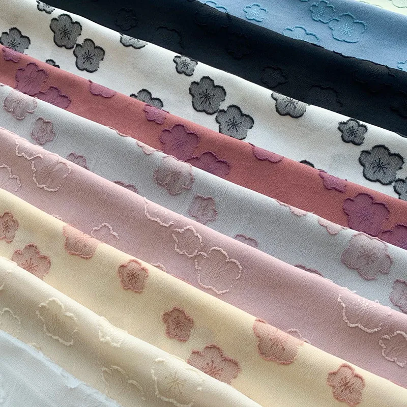 Plum-Blossom-Jacquard-Cut-Flower-Crepe-Stretch-Chiffon-Fabric-Plain ...
