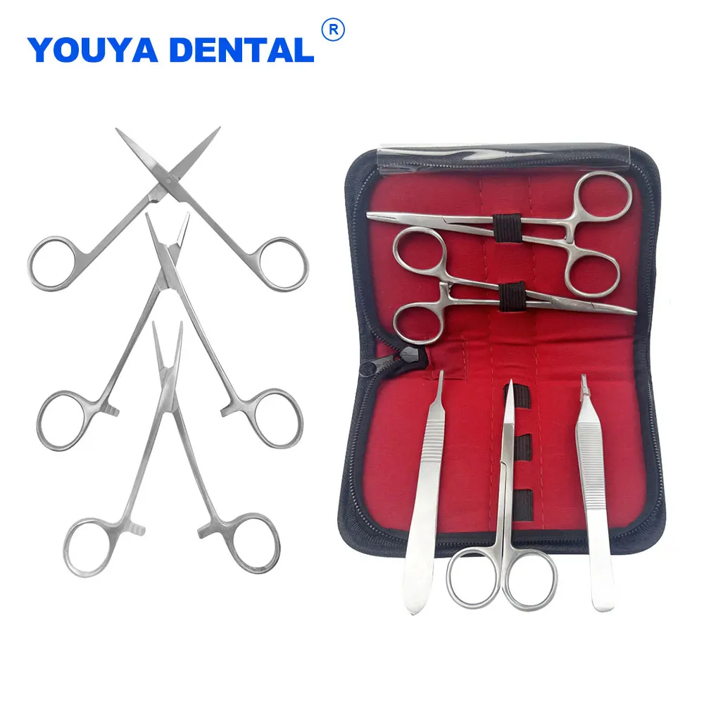 1Set-Dental-Suture-Practice-Model-Stainless-Steel-Tweezers-Scissors-Set ...