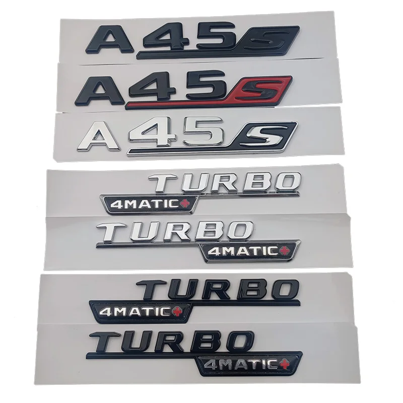 3d-ABS-Chrome-Black-Logo-A45S-Emblem-Letters-Turbo-4matic-Badge-Car ...