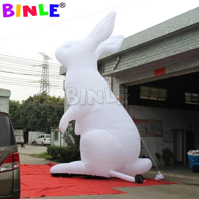 Attractive giant stand up white lighting inflatable rabbit model easter ...
