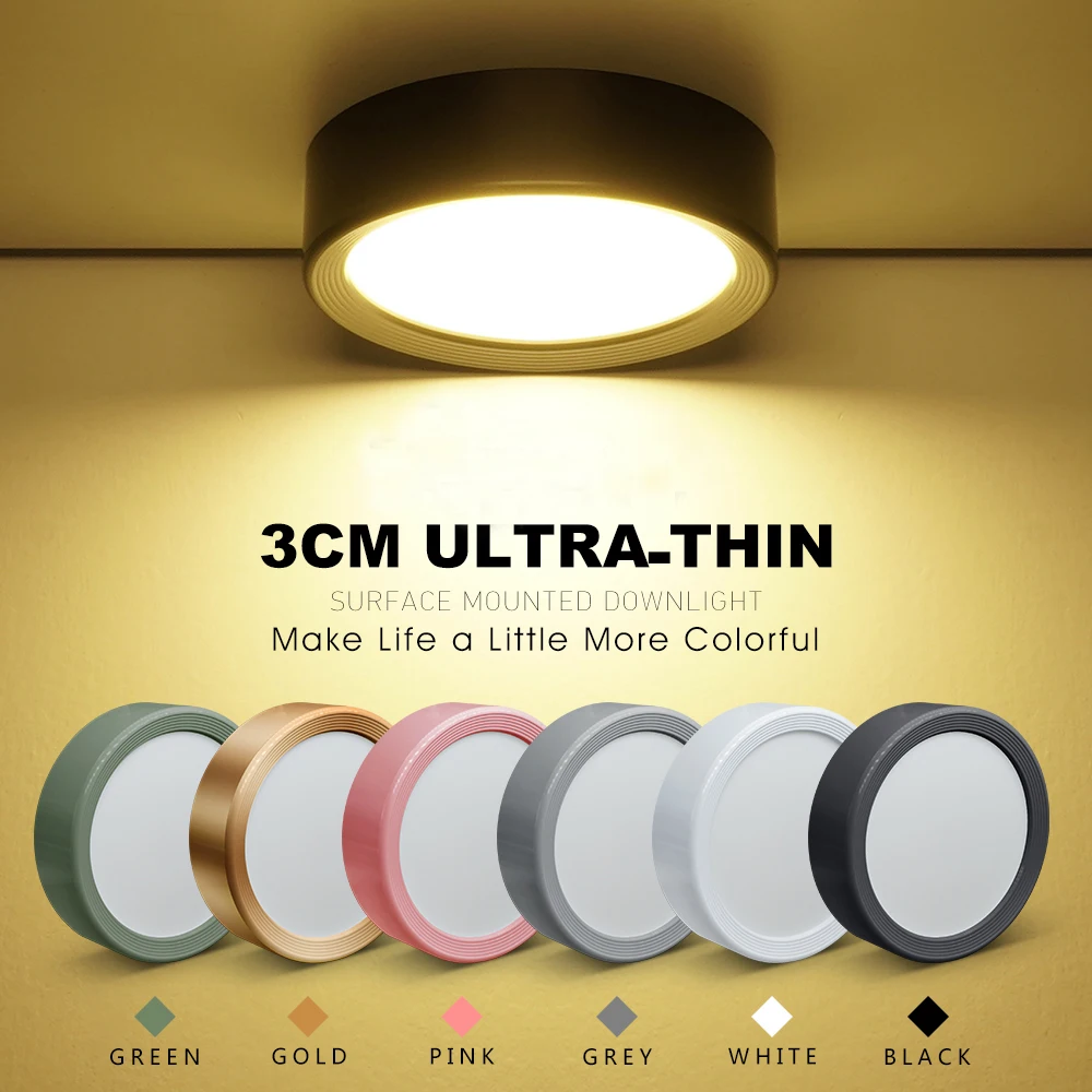 LED Downlight Modern Colorful Ceiling Lamp Ultra Thin Surface Mounted Spot Led 3W 5W 7W 9W 15W ...
