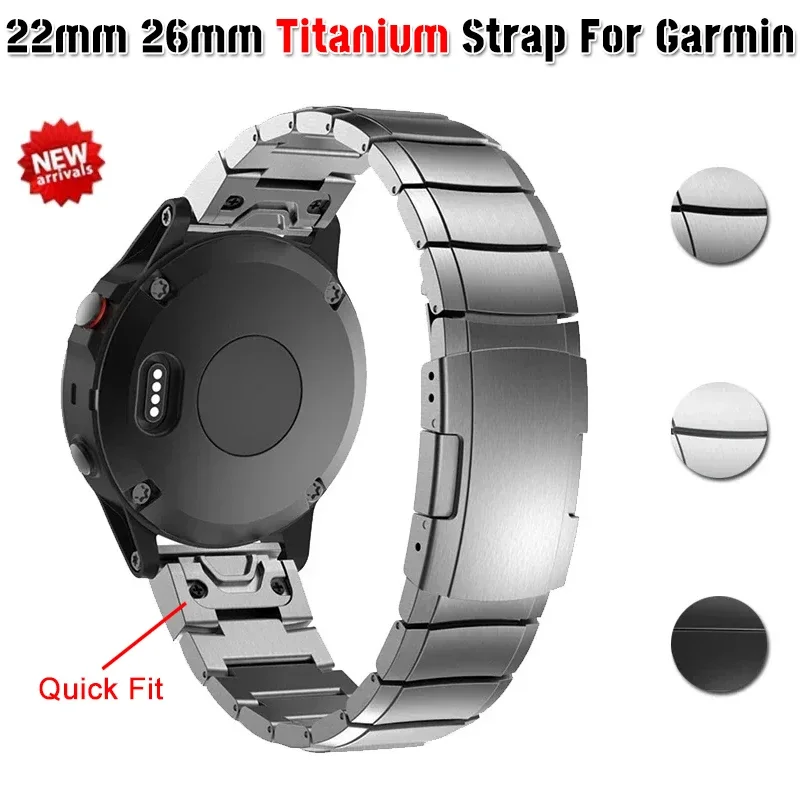 22-26mm-Titanium-Quick-Fit-Strap-For-Garmin-Fenix-5-5XPlus-6-6XPro-7-7X ...
