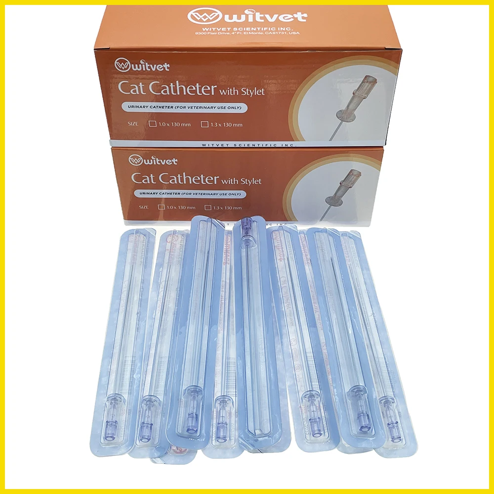 New Professtonal Canine Pet Cat Urinary Catheter Luer With Stylet Open ...