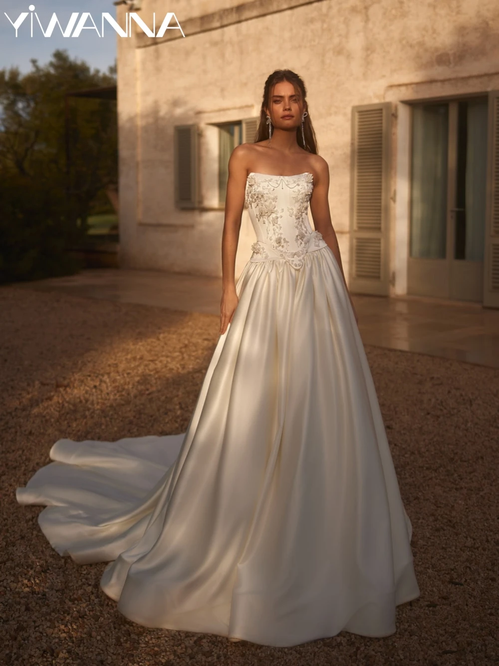 Graceful-Strapless-With-Corset-Bride-Robe-Shiny-Sequins-Beads-Wedding ...