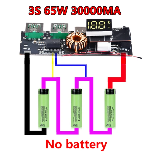 QC4.0 QC3.0 LED Dual USB PD Fast Charge 5A 100W Micro/Type-C USB Mobile ...