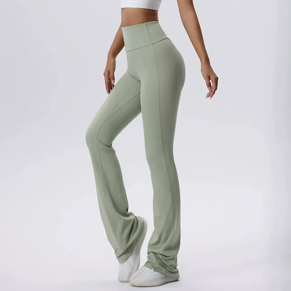 High Waisted Flared Pant Women Fitness Push Up Lifting Buttocks Sports ...