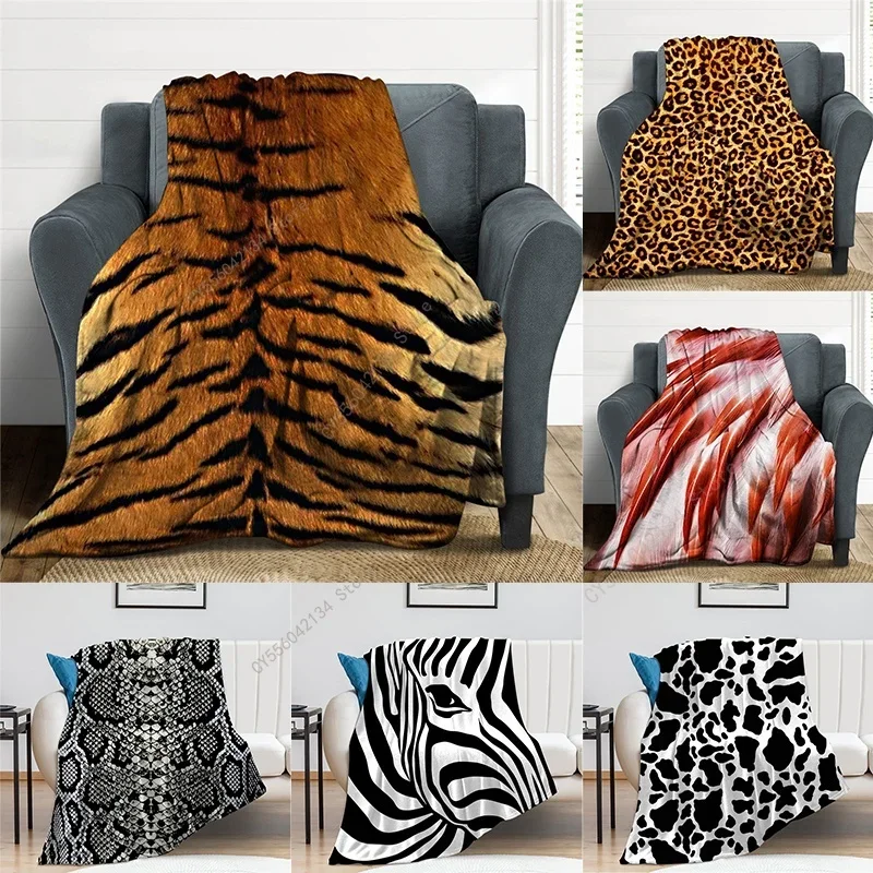 Animal Skins Blankets Leopard Tiger Stripes 3D Printed Blanket Throw ...