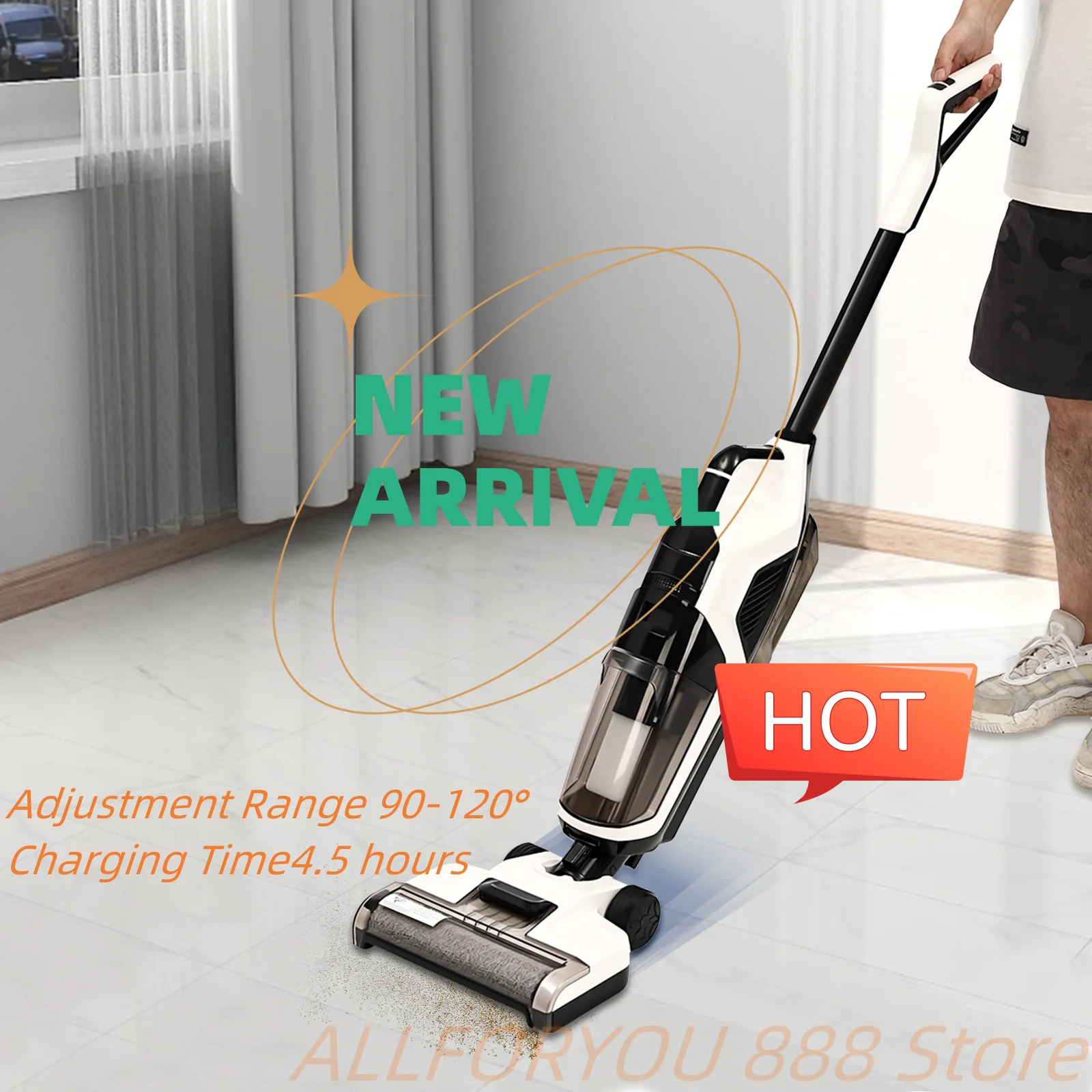 90-120-Cordless-Wet-Dry-Vacuum-Floor-Cleaner-Self-cleaning-Adjustment ...