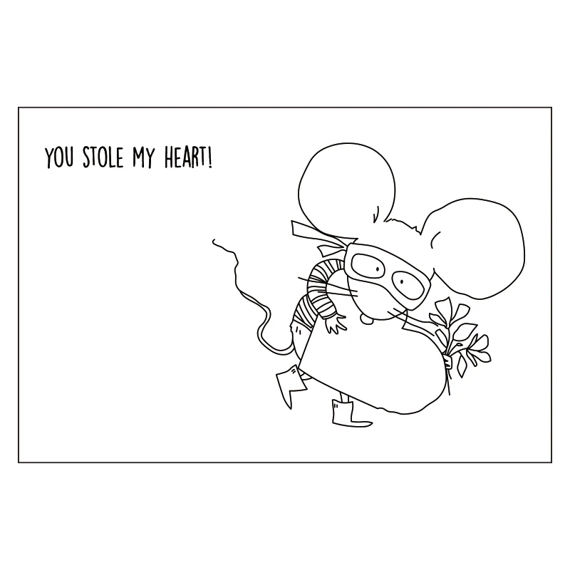 Mouse-Bandit-You-Stole-My-Heart-Clear-Transparent-Stamp-DIY-Card-Album ...