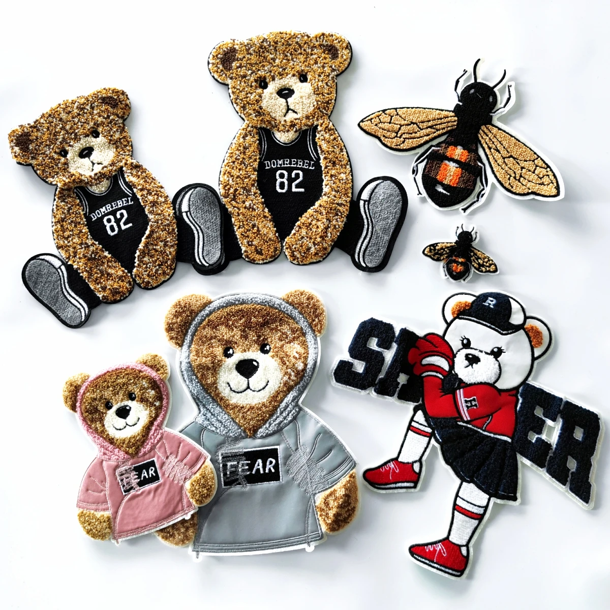 Large Embroidery Big Chenille Patch Bear Animal Cartoon Badges Bears ...