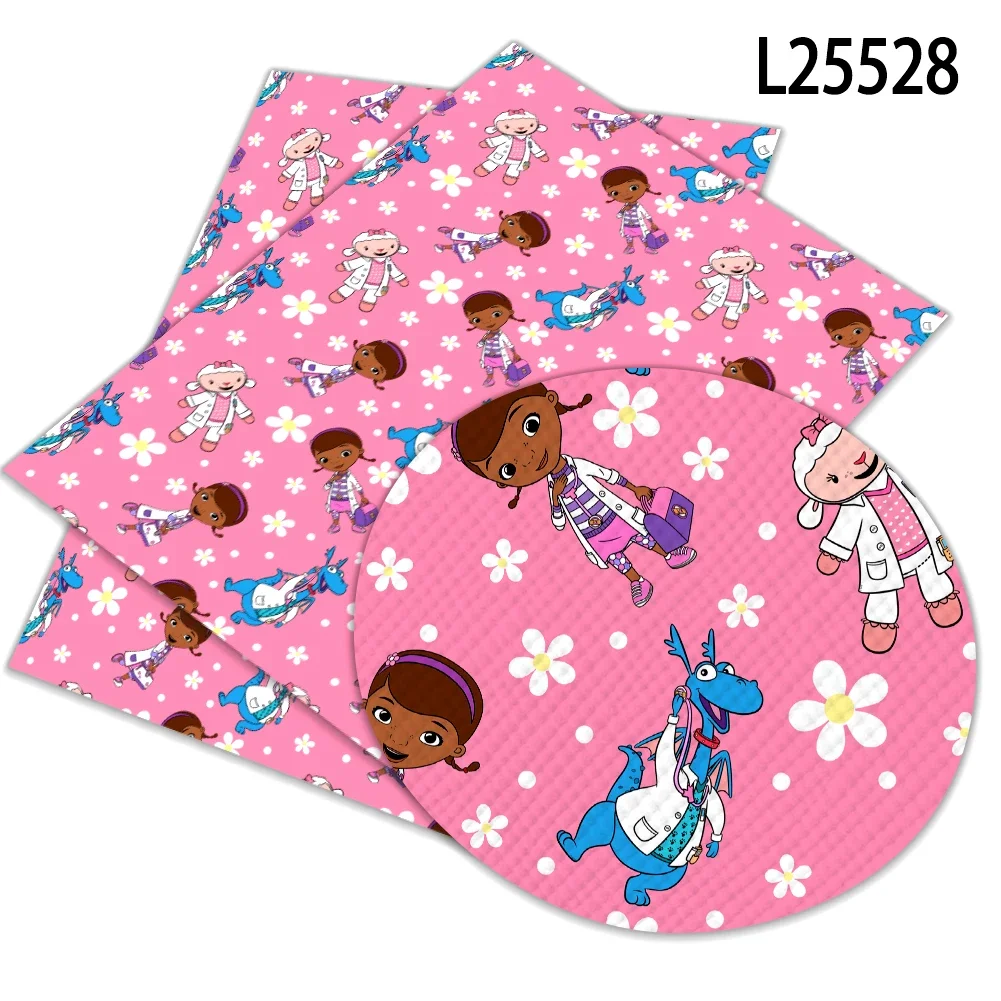 30*136cm Disney Girl Doc McStuffins Print Pattern Artificial Leather ...