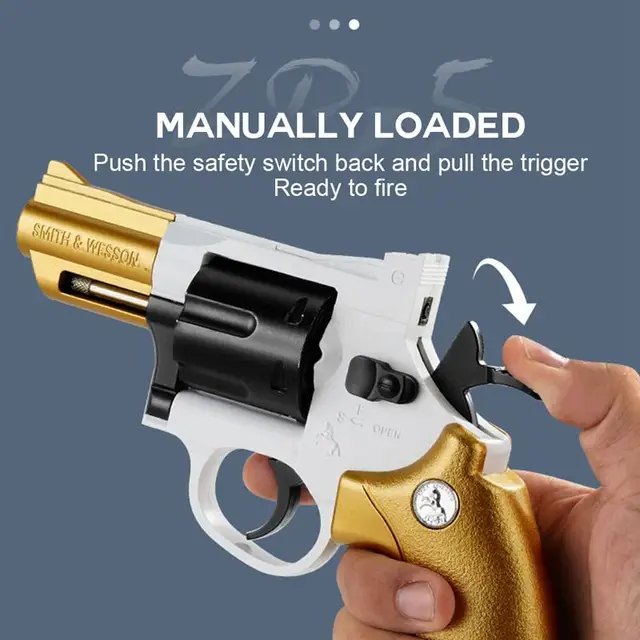 Revolver Airsoft Pistol Paintball Soft Bullet Gun Simulation Model Toy ...