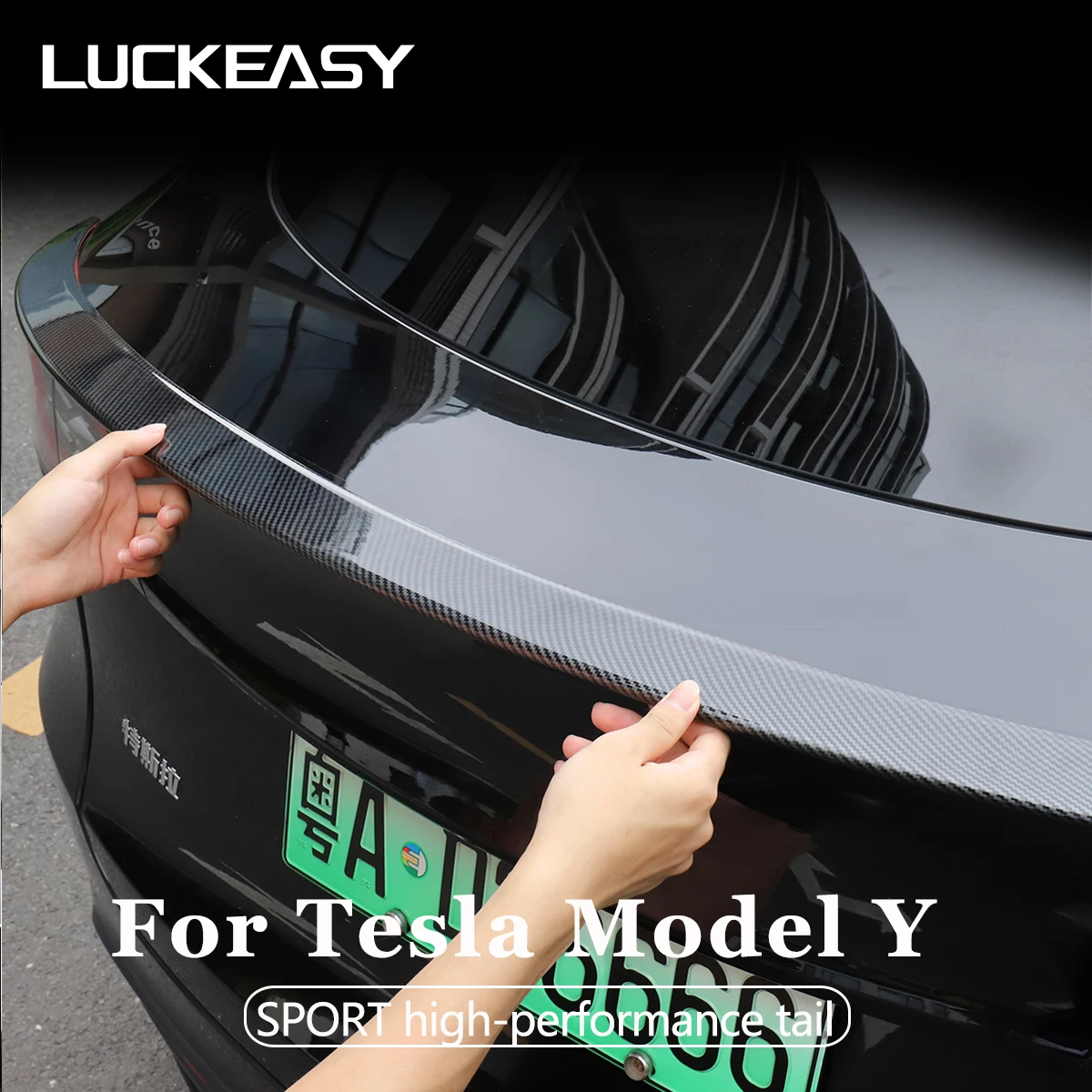 LUCKEASY-For-Tesla-Model-Y-Rear-Trunk-Spoiler-2021-2023-Car-Styling ...