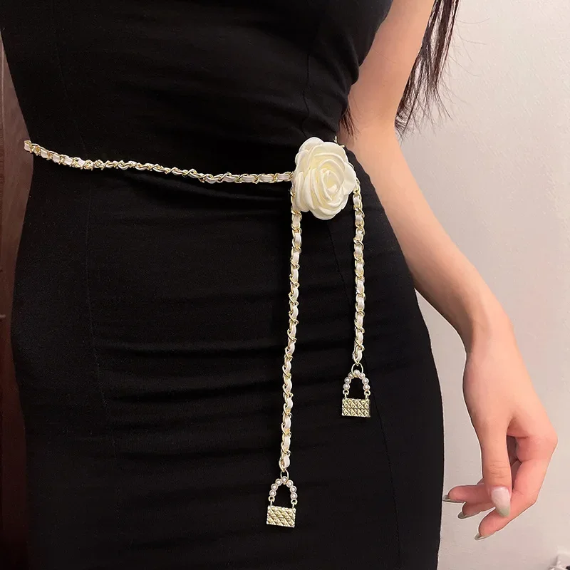 Cinturones-de-cadena-de-cintura-para-mujer-cinturones-de-perlas-de ...