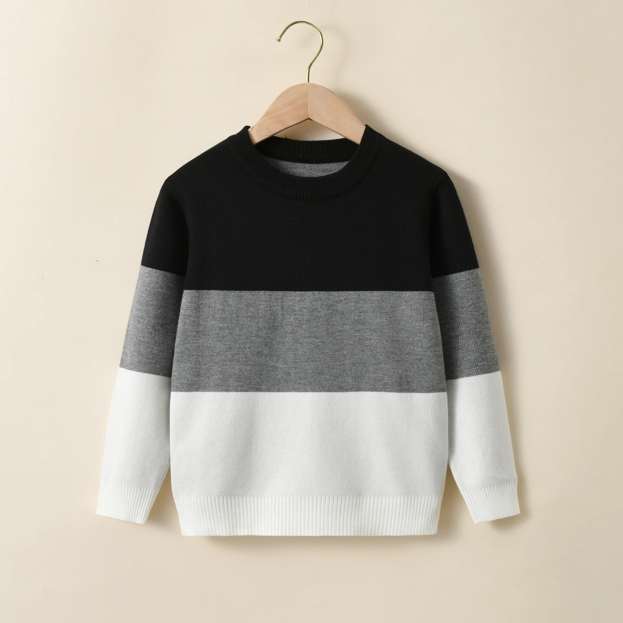 Boys college style striped contrasting sweater pullover suitable for ...