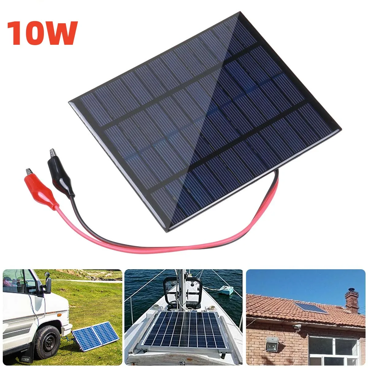 12V-10W-Solar-Panel-Portable-Polysilicon-Panel-Outdoor-DIY-Solar ...