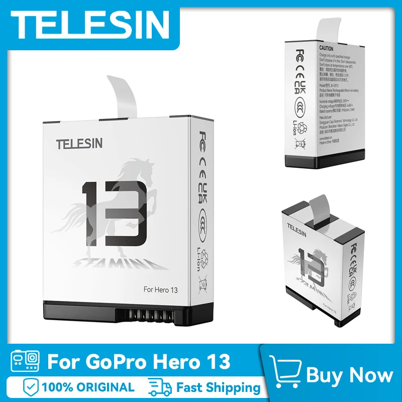 TELESIN para GoPro Hero 13 cargador de batería de resistencia 1950 mAh ...
