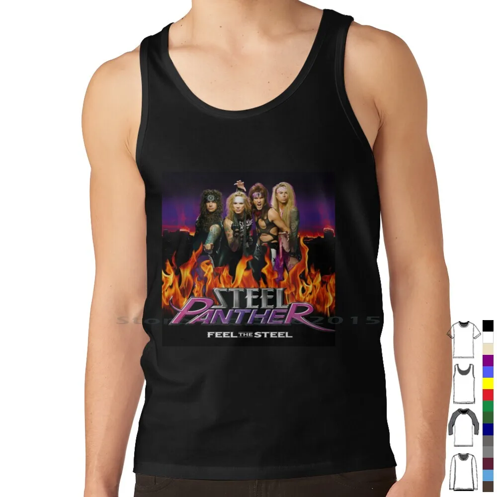 Feel-The-Steel-Tank-Top-Pure-Cotton-Vest-Steel-Panther-Logo-Steel ...