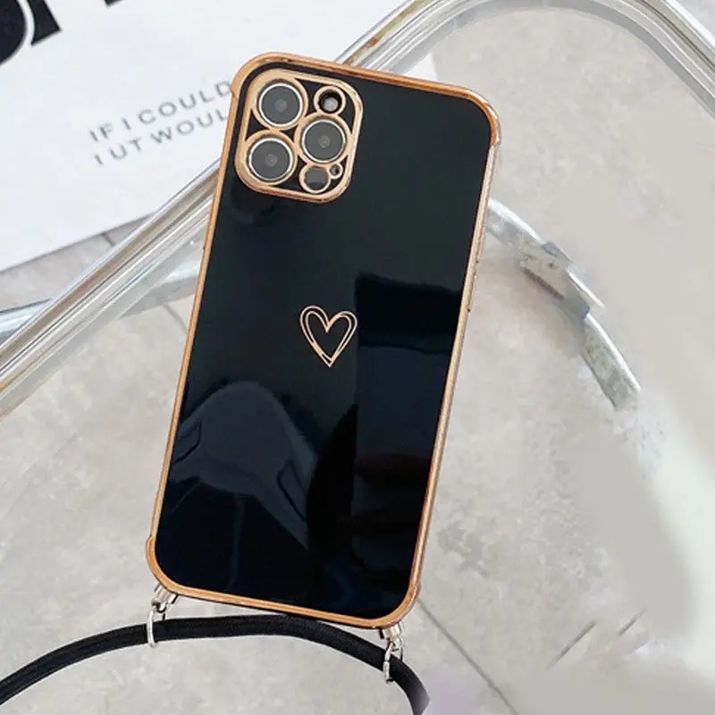 JASTER-Luxury-Crossbody-Necklace-Lanyard-Plating-Love-Heart-Soft-Case ...